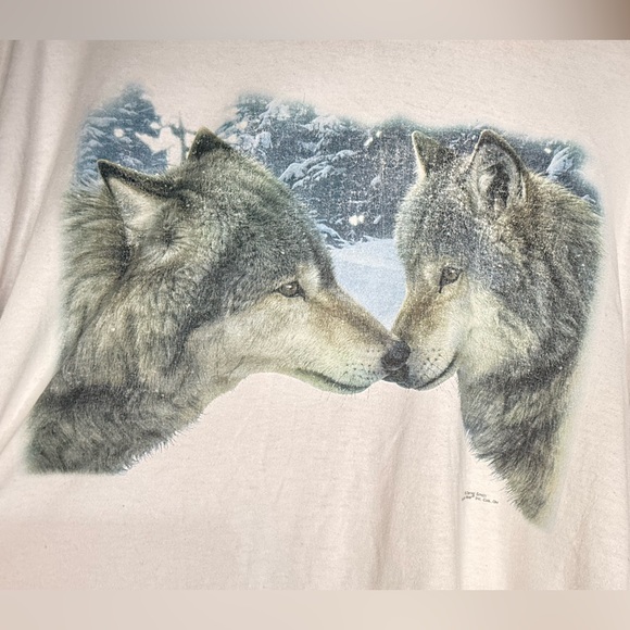 Hanes | Tops | Vintage 9s Wolf Wolves T Shirt Retro Wolves Tee Shirt ...